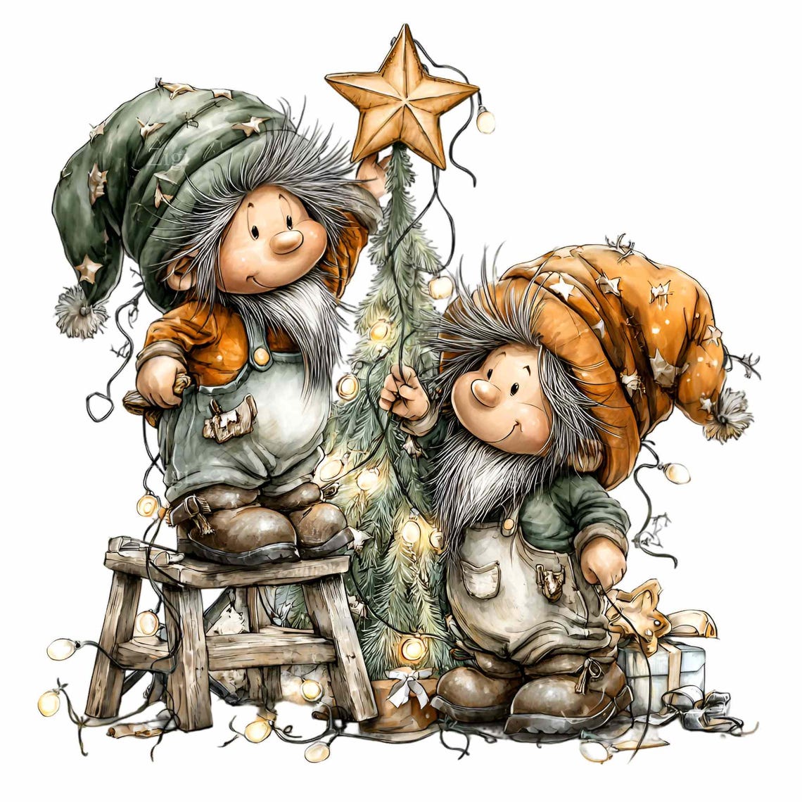 14 PNG Christmas Gnomes Clipart – Holiday Tree Decorating PNG – Cute ...