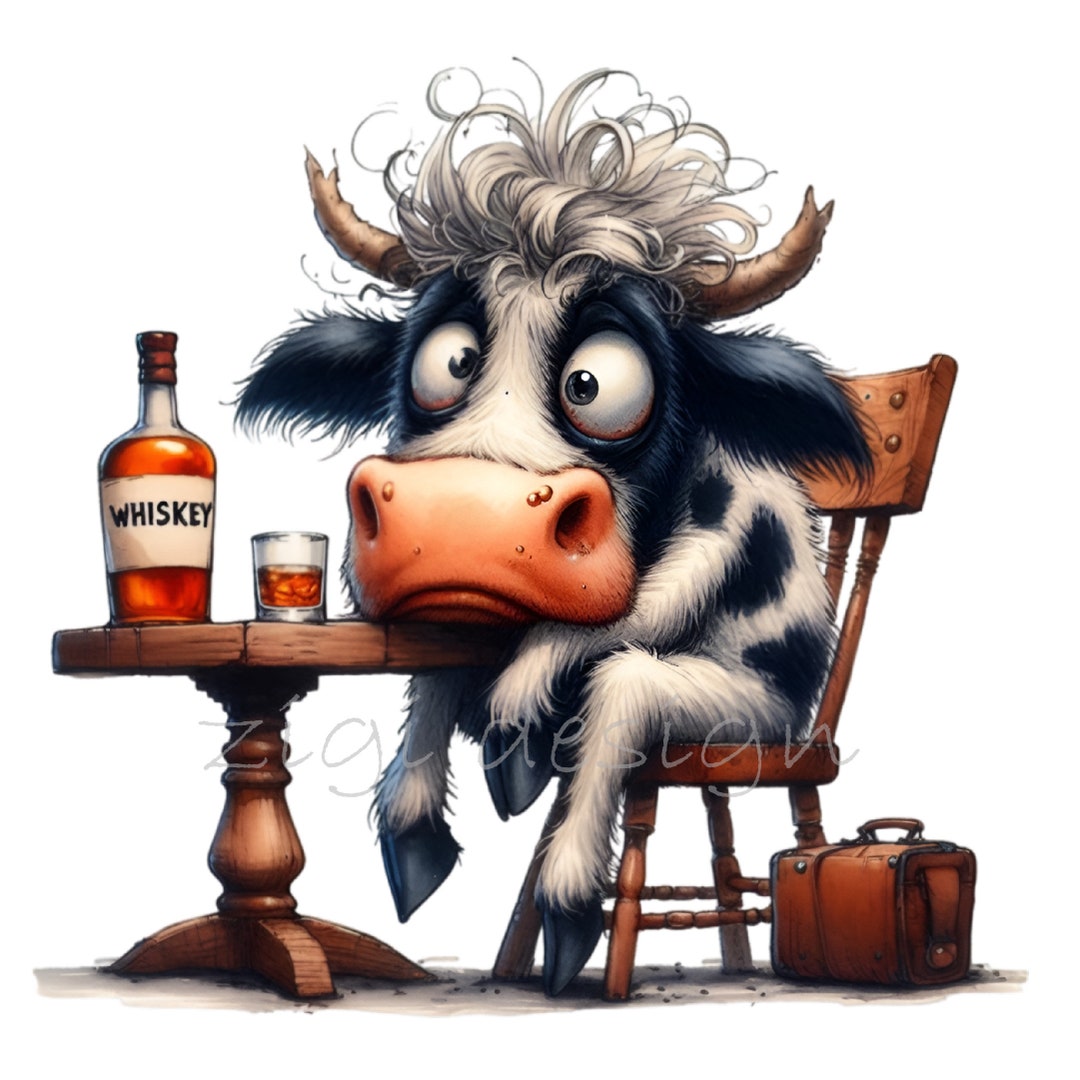 14 PNG Funny Cow PNG – Drunk Cartoon Cow Clipart for Men’s Gifts and ...