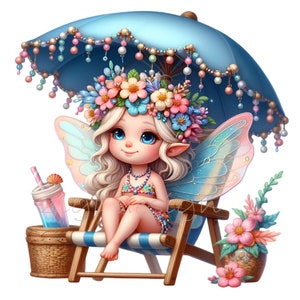 10 PNG Beach Fairy Tropical Vacation Girl Clipart, Ocean Fantasy - Etsy