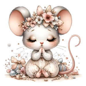 Praying Clipart, Gratitude Clipart, Mouse Clip Art, 12 PNG Girl Angel ...