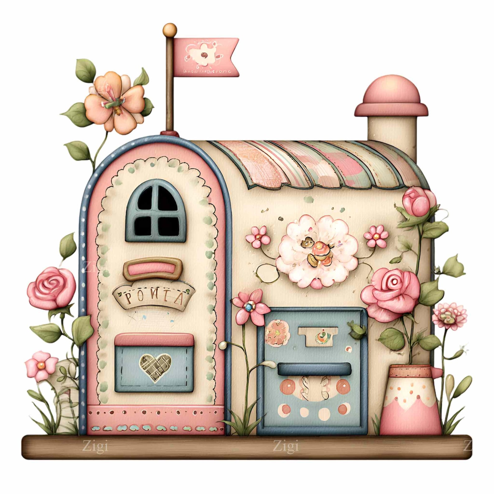 15 PNG Cute Mail Clipart – Pastel Mailbox PNG – Floral Envelope for ...