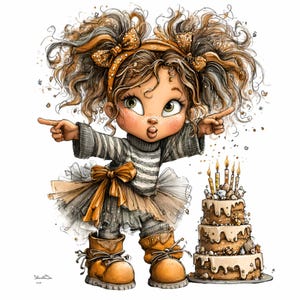 15 PNG Birthday Party – Cake PNG Clipart – Cute Girl Celebration Art ...