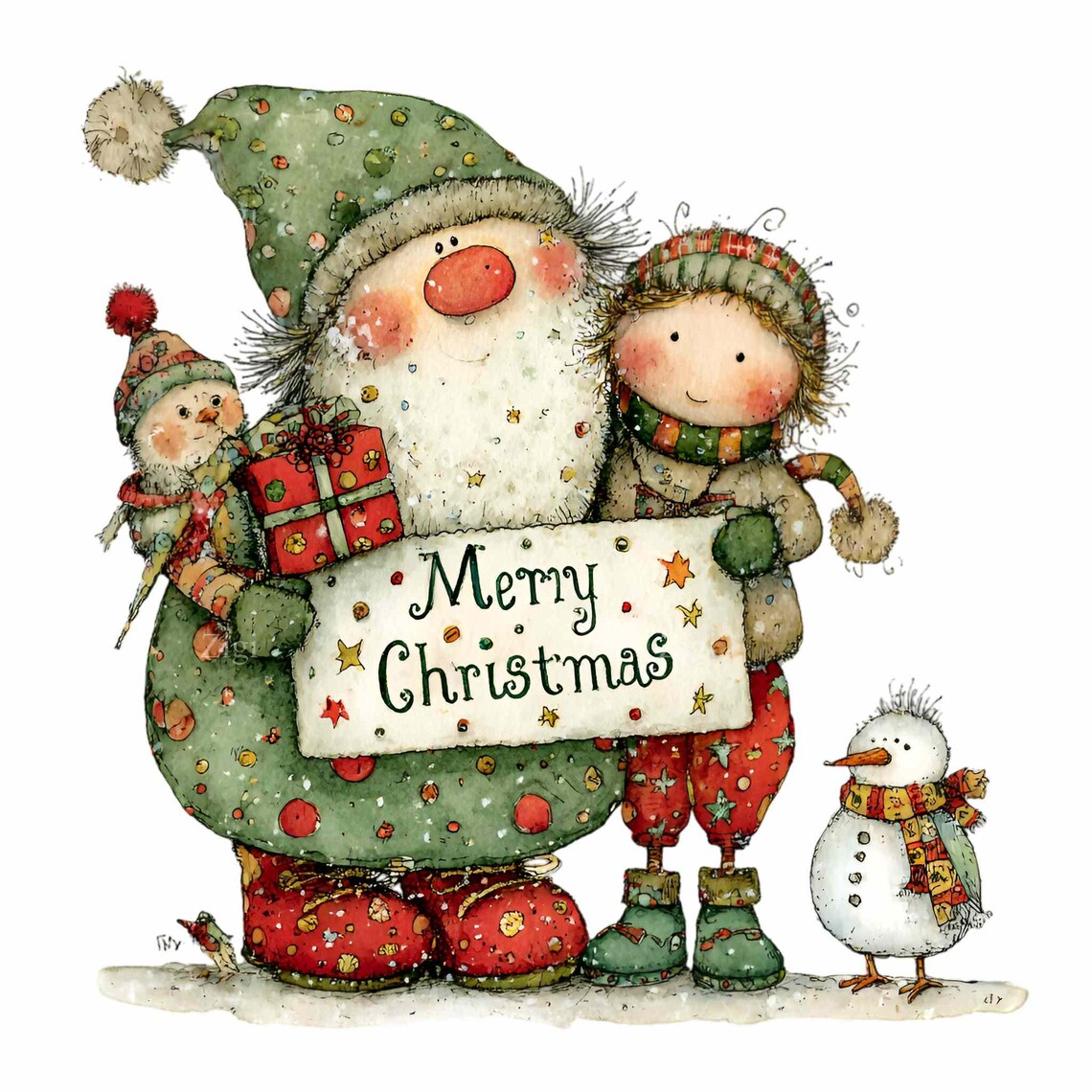 17 PNG Christmas Kids Clipart – Holiday Character PNG – Rustic Winter ...