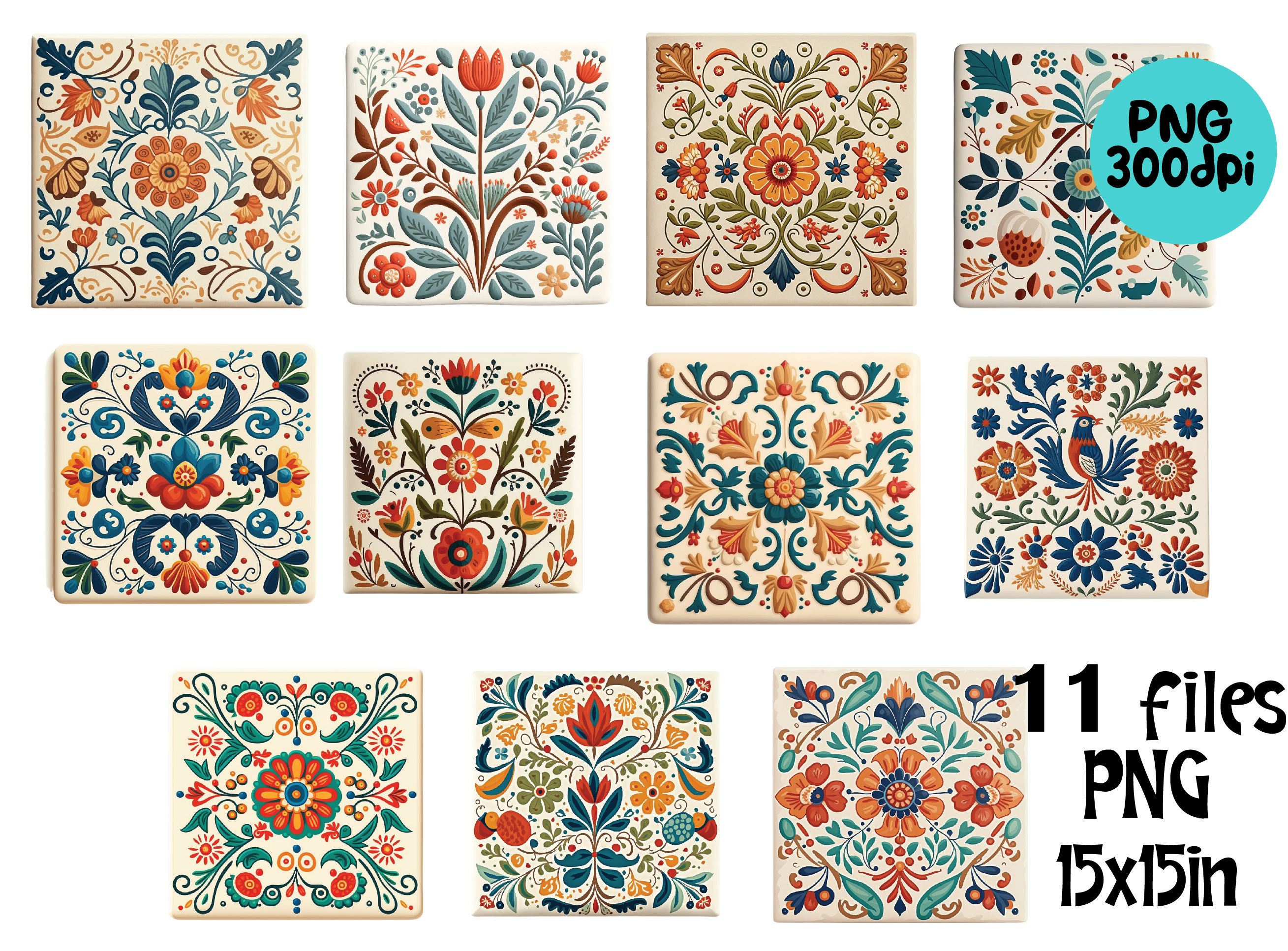 Mediterranean Tiles Clipart Printable Digital Download - Etsy Australia