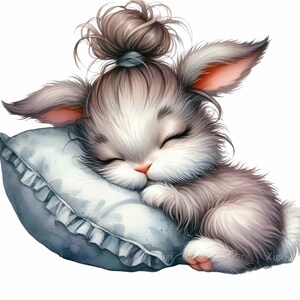 12 PNG Sleeping Bunny PNG – White Baby Rabbit Clipart – Nursery Animal ...