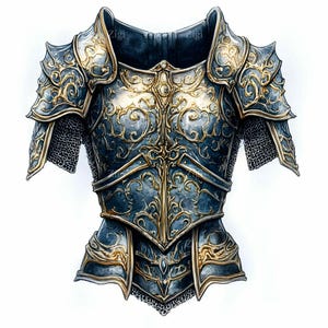 16 JPEG Medieval Armor Clipart, Ornate Knight Chestplate JPEG, Royal ...