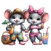 Funny Mouse Clipart, 10 PNG Beach Clip Art, Couple Mice Summer, Junk ...