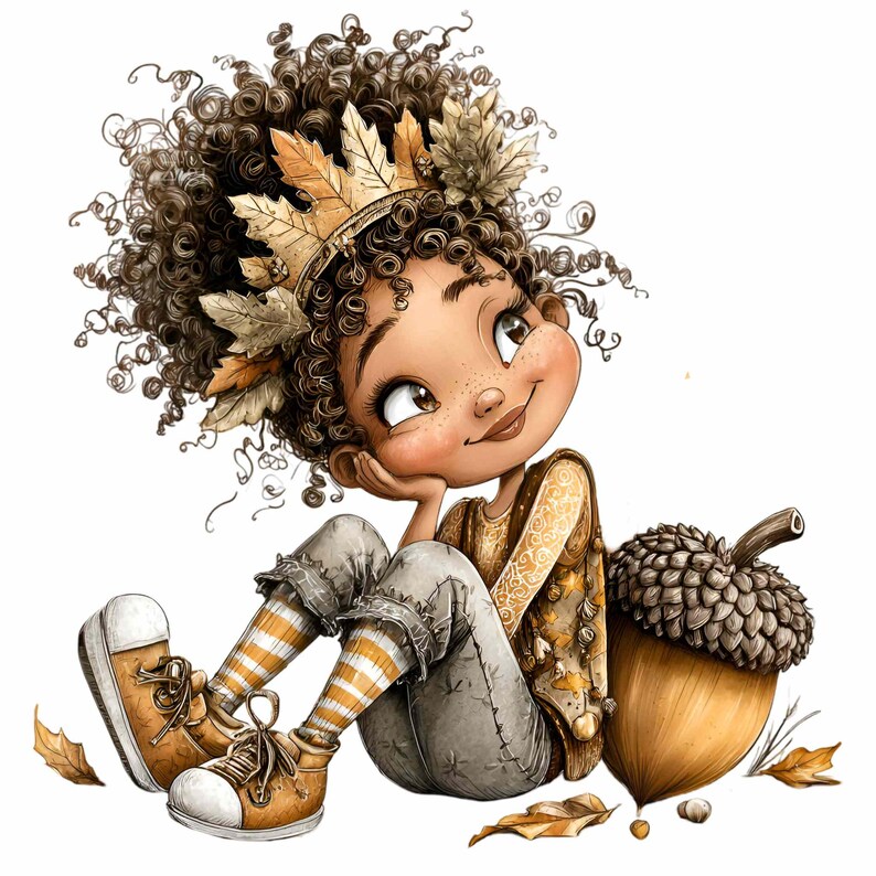 14 PNG Autumn Fairy Clipart – Cute Fall Girl PNG – Woodland Princess ...