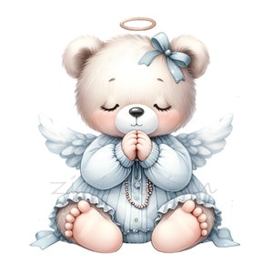 12 PNG Angel Bear Clipart – Cute PNG Illustration – Christian Nursery ...