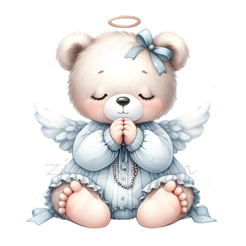 12 PNG Angel Bear Clipart – Cute PNG Illustration – Christian Nursery ...
