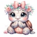 12 Praying Turtle PNG Clipart - Floral Crown, Beaded Bracelets, Soft ...