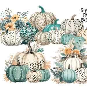 Teal Pumpkin Clipart PNG - Etsy