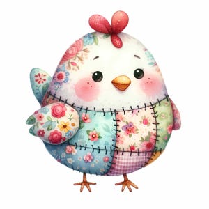 19 Patchwork Chicken PNG Clipart | Floral Quilt Hen Digital Art | Cute ...