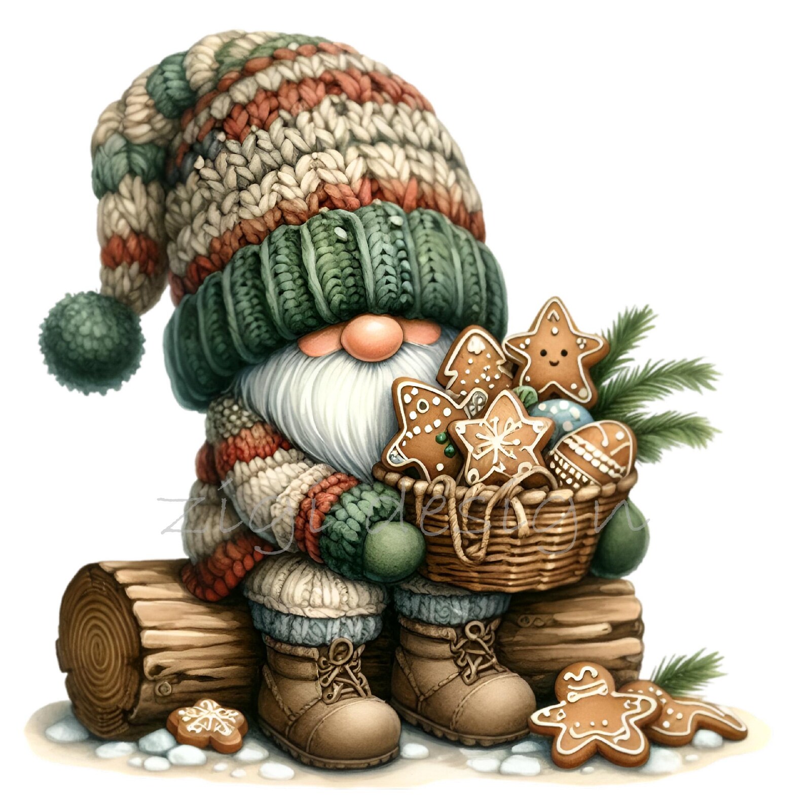 Winter Gnome Clipart PNG - 12 Christmas Gnome With Knit Hat ...