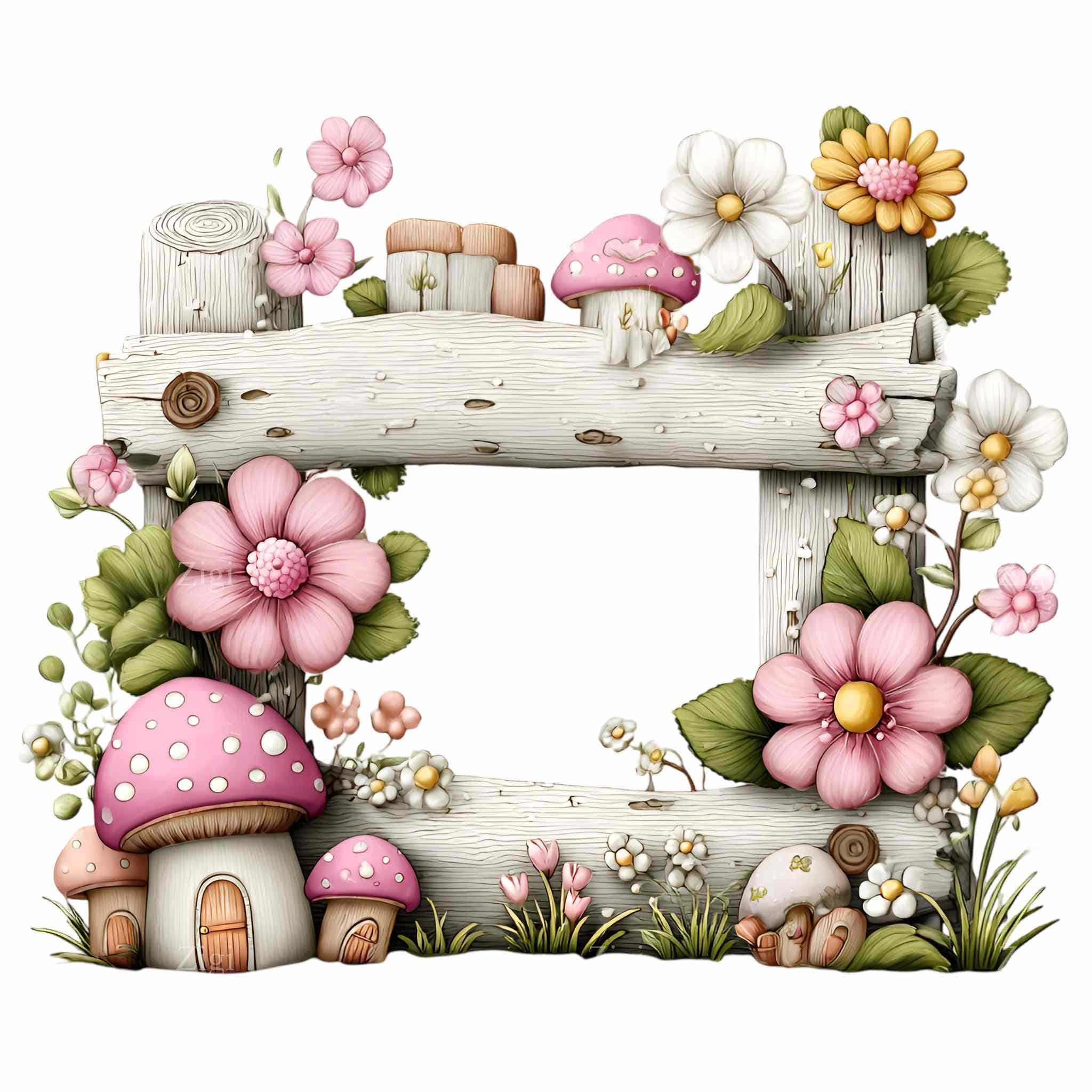16 PNG Spring Frame Clipart – Floral PNG Border – Cute Pastel Art for ...
