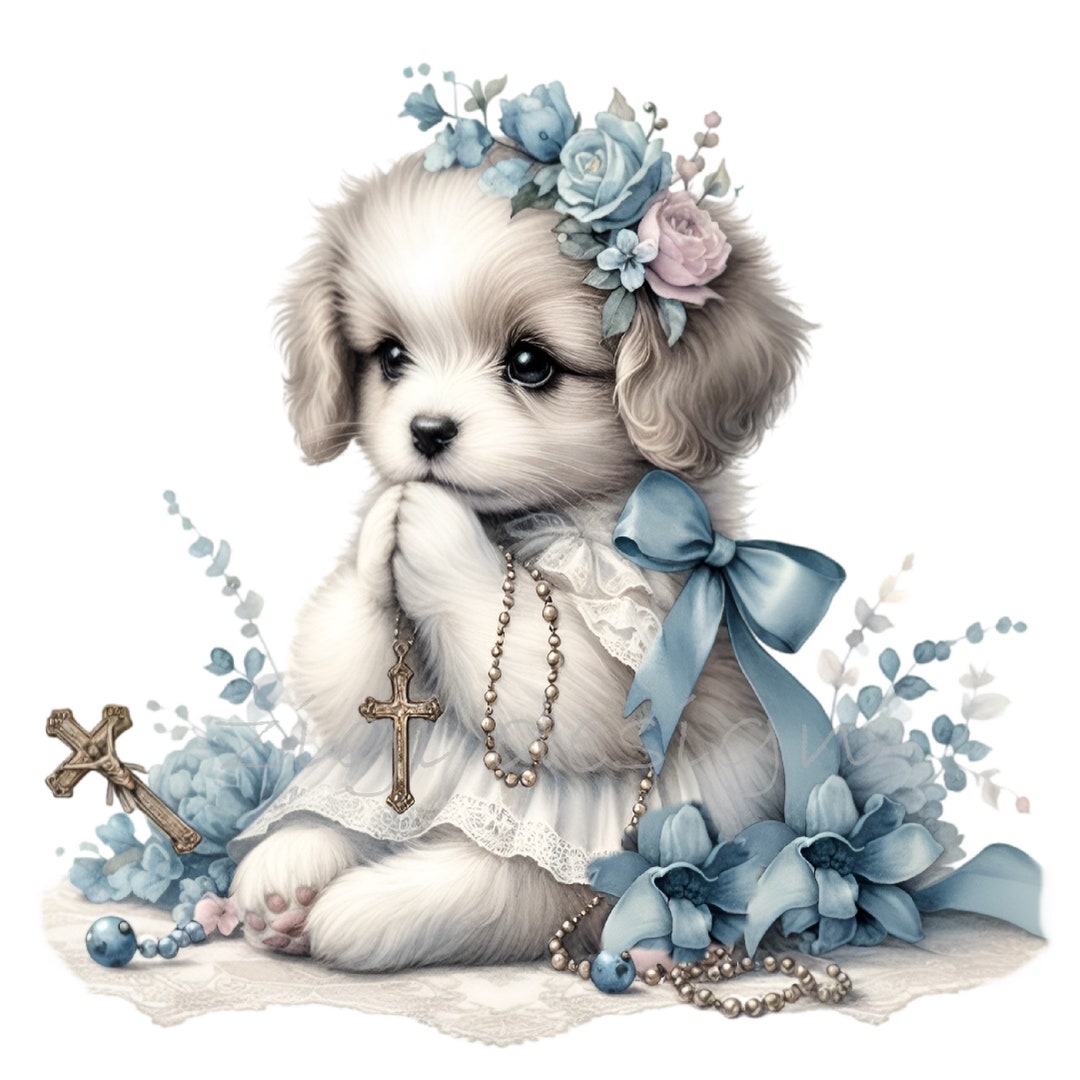 12 Praying Puppy Clipart PNG, Cute Puppy in Prayer, Religious Dog ...