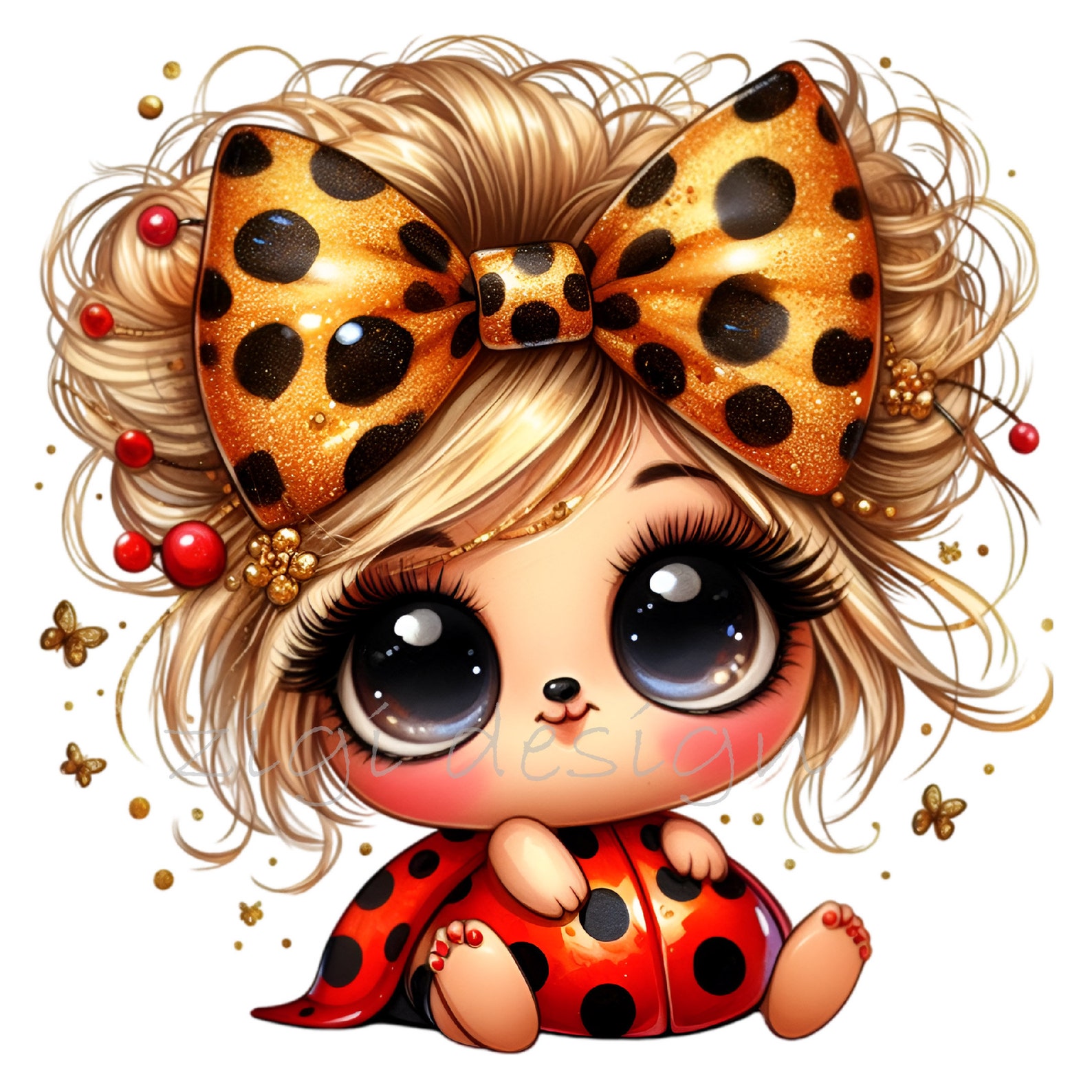 Ladybug Clip Art, Leopard Print Bow Clipart, 15 PNG Animal Print ...