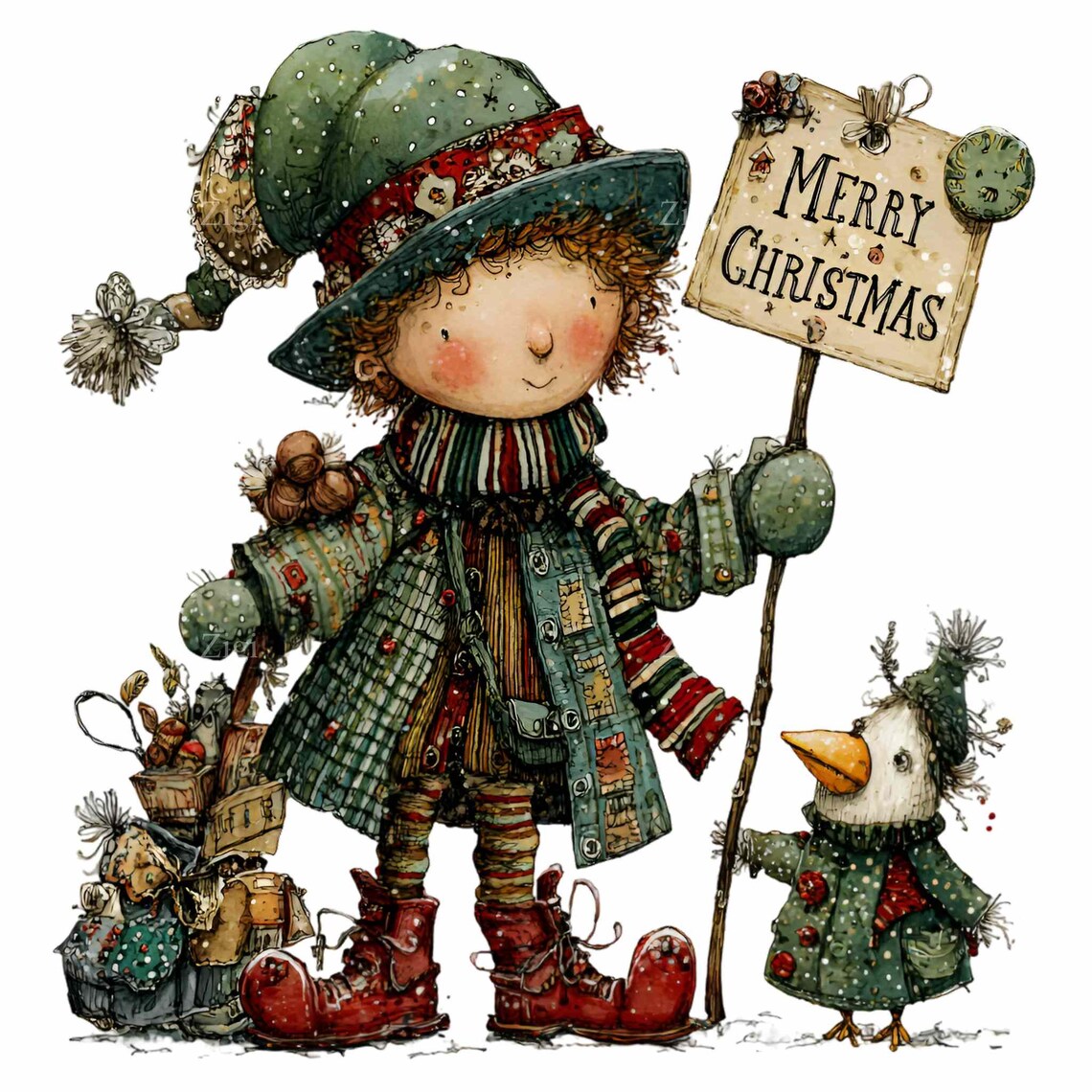 20 PNG Christmas Girl Clipart – Holiday Tag PNG – Cute Winter ...