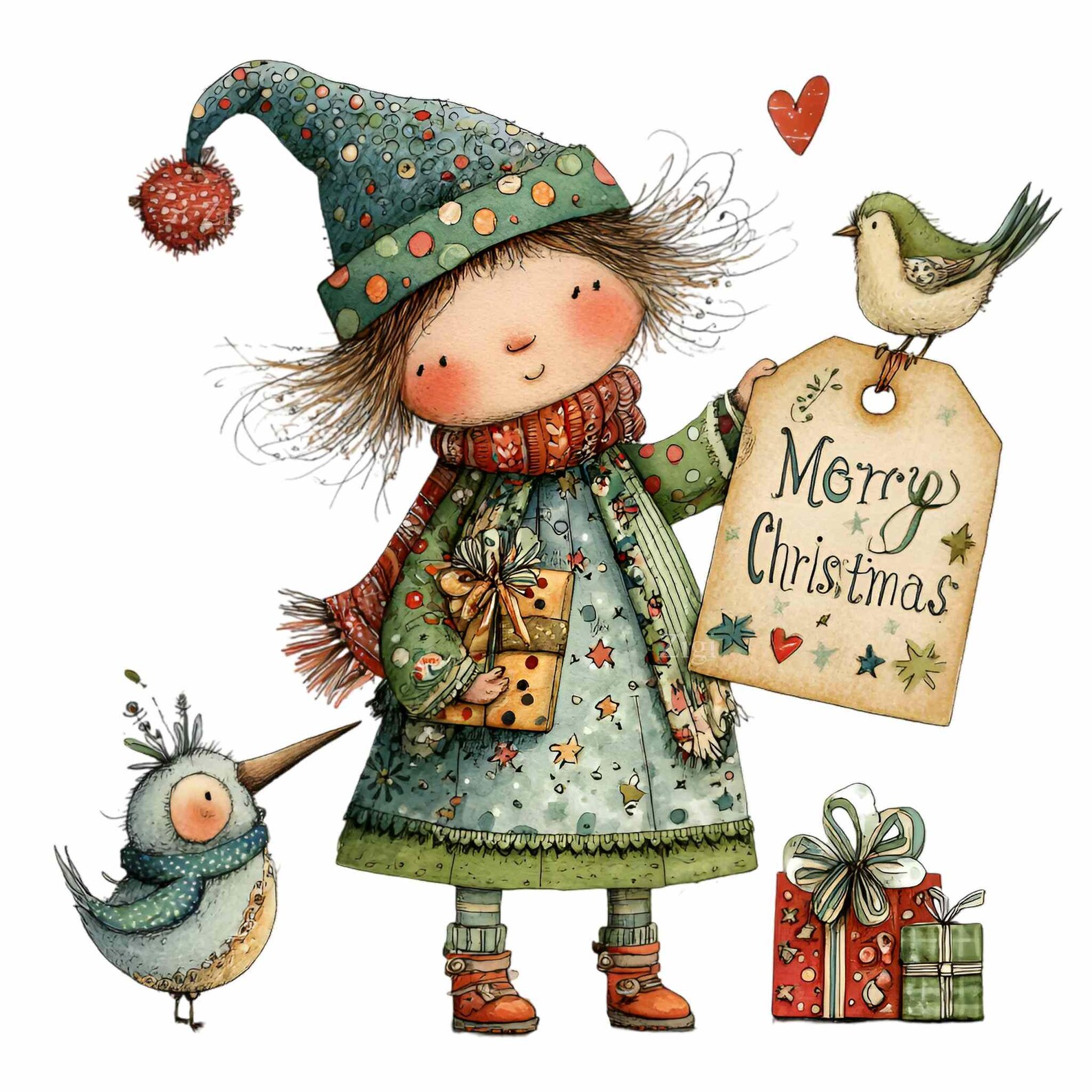 20 PNG Christmas Girl Clipart – Holiday Tag PNG – Cute Winter ...