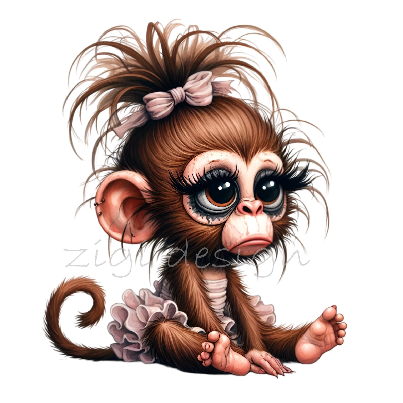 Monkey Ballerina Clipart, Chimpanzee Clip Art, 15 PNG Ballet Dancer ...