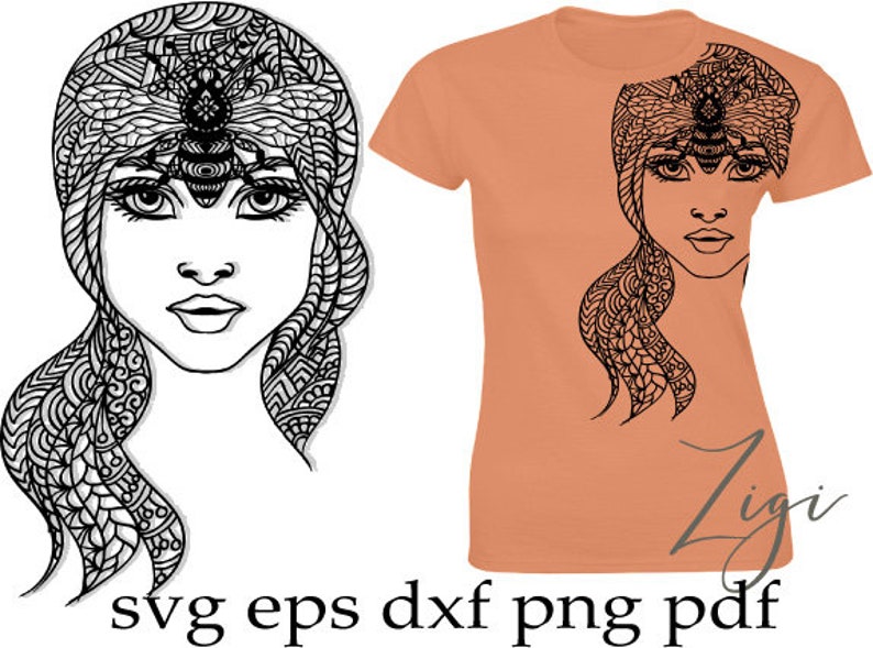 Mandala girl svg | Etsy