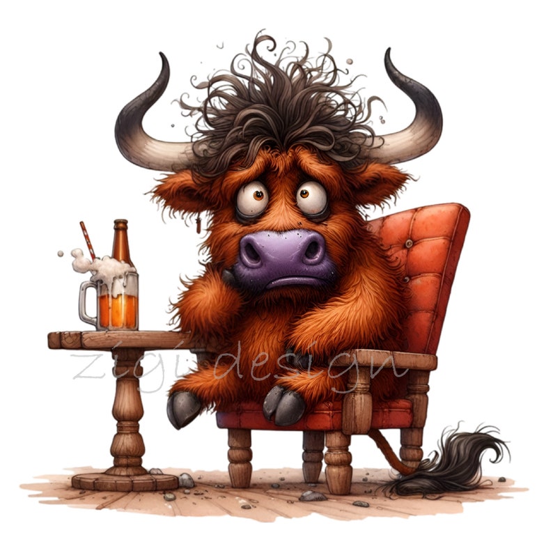 Drunk Cow Clipart, 15 PNG Comics Bull Alcohol Humorous Funny Cartoon ...