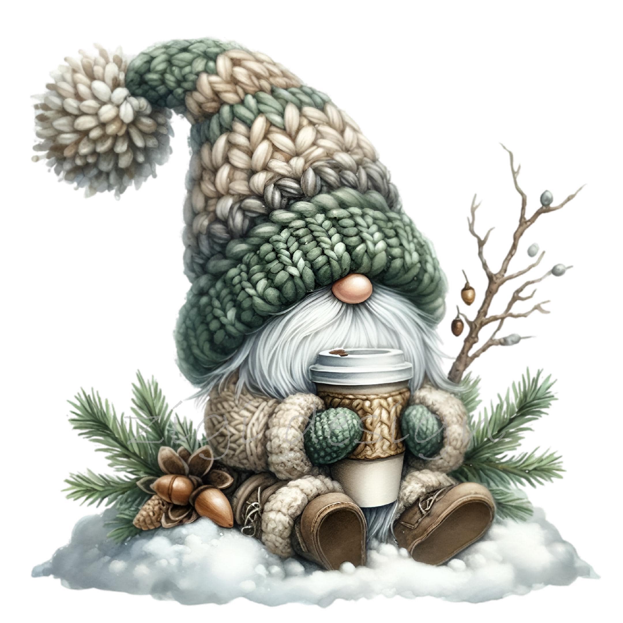 15 Winter Gnome PNG – Christmas Gnome Clipart With Knit Hat, Cocoa ...