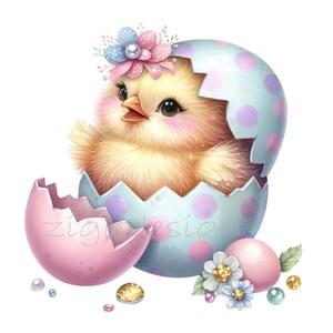 Chick Clipart, Hatching Clip Art, 12 PNG Watercolor Baby Chicken Clip ...