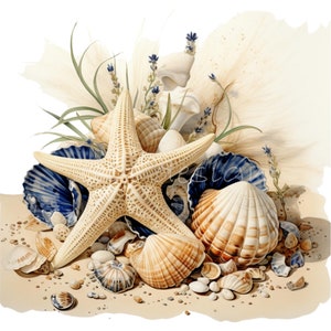Starfish Clipart 10 PNG, Watercolor Seashells Underwater Ocean Beach ...