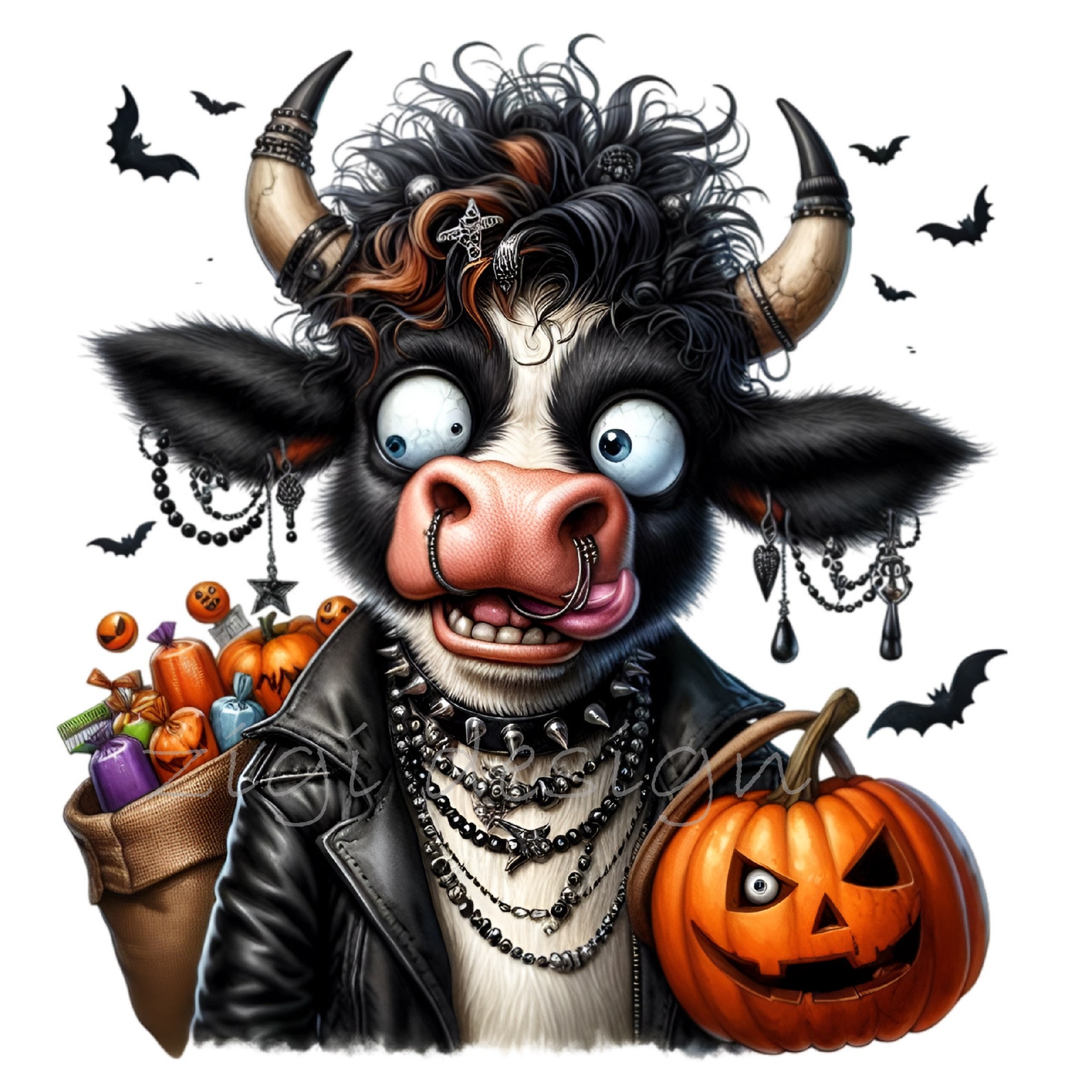 Halloween Cow Clipart, 15 PNG Funny Baby Heifer Pumpkins for Kids ...