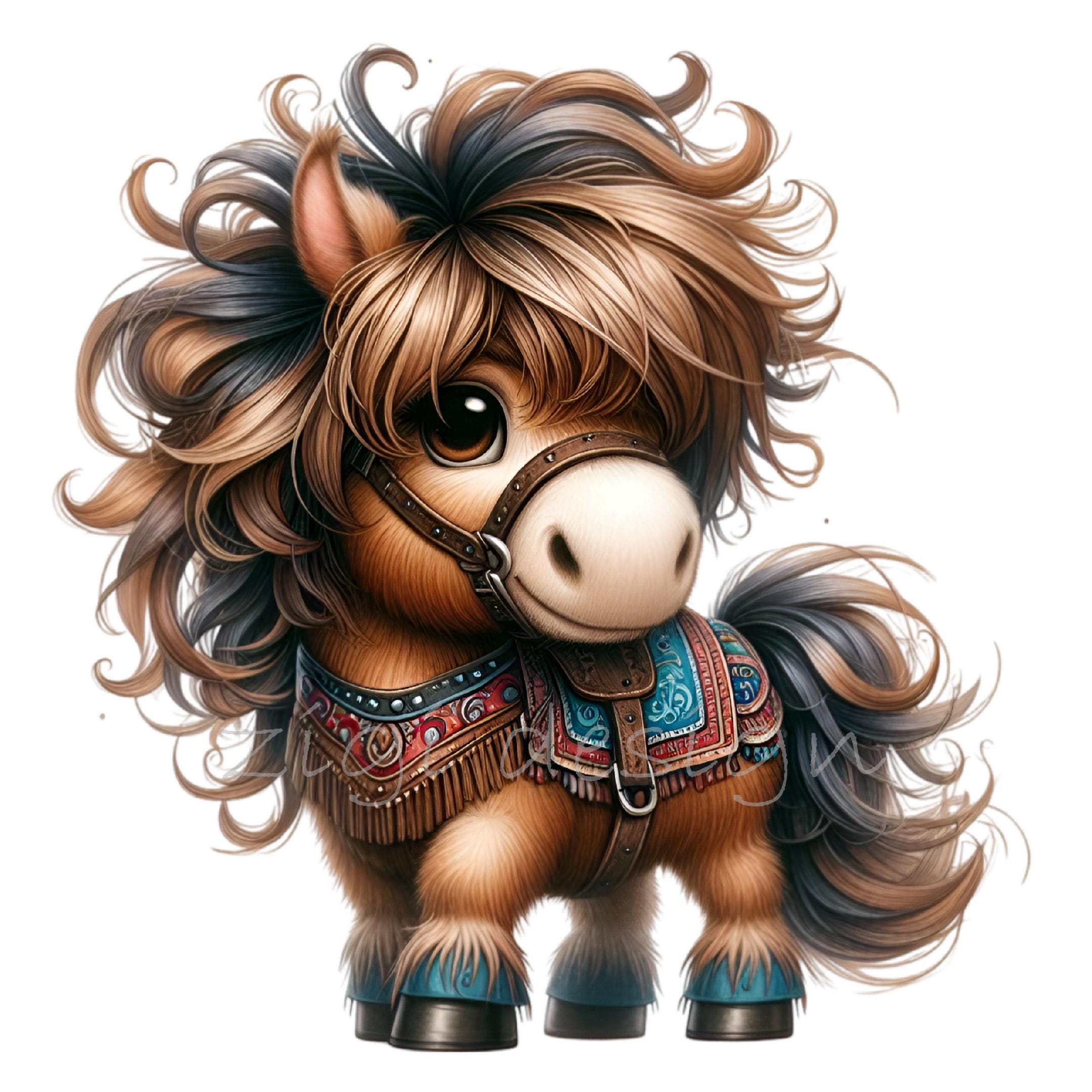 12 PNG Pony Clipart, Horse Graphic Western Saddle Mule Digital - Etsy