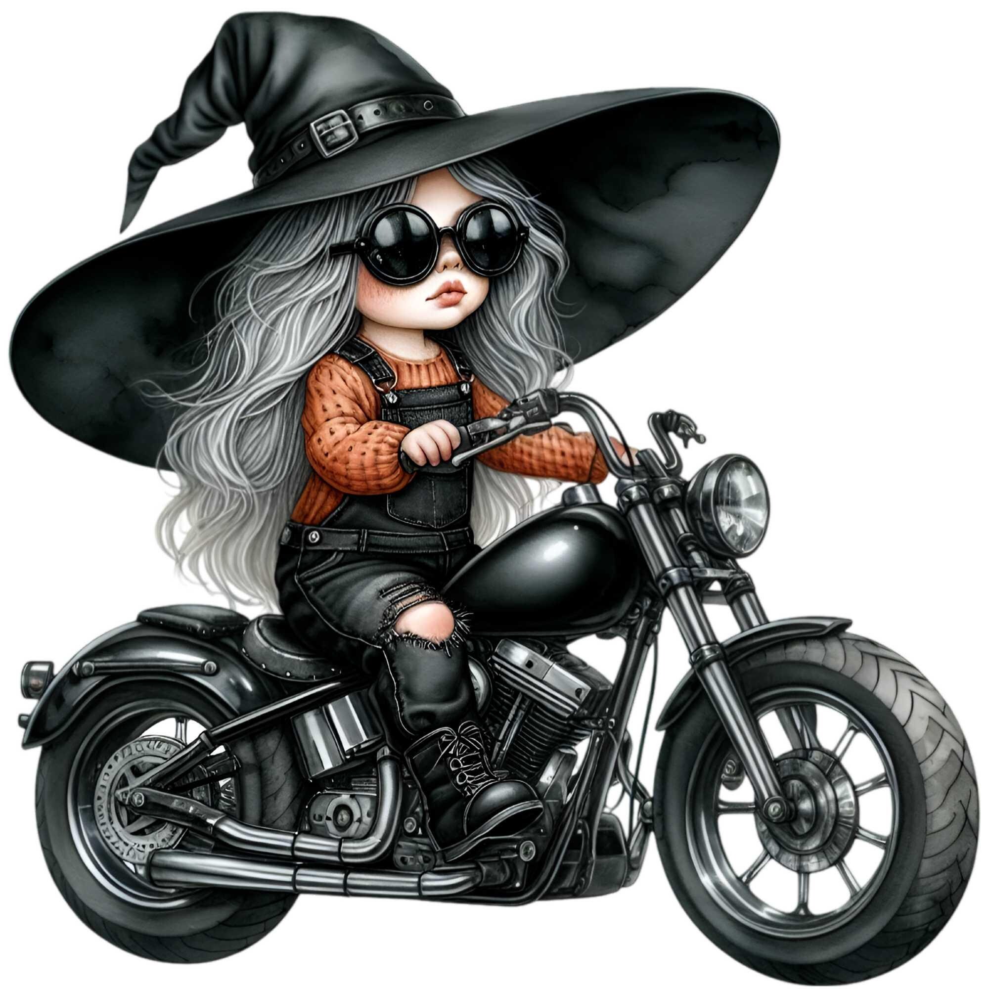 10 PNG Biker Witch Clipart – Gothic Girl PNG – Dark Cute Aesthetic for ...