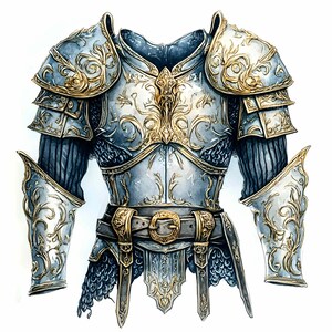 16 JPEG Medieval Armor Clipart, Ornate Knight Chestplate JPEG, Royal ...