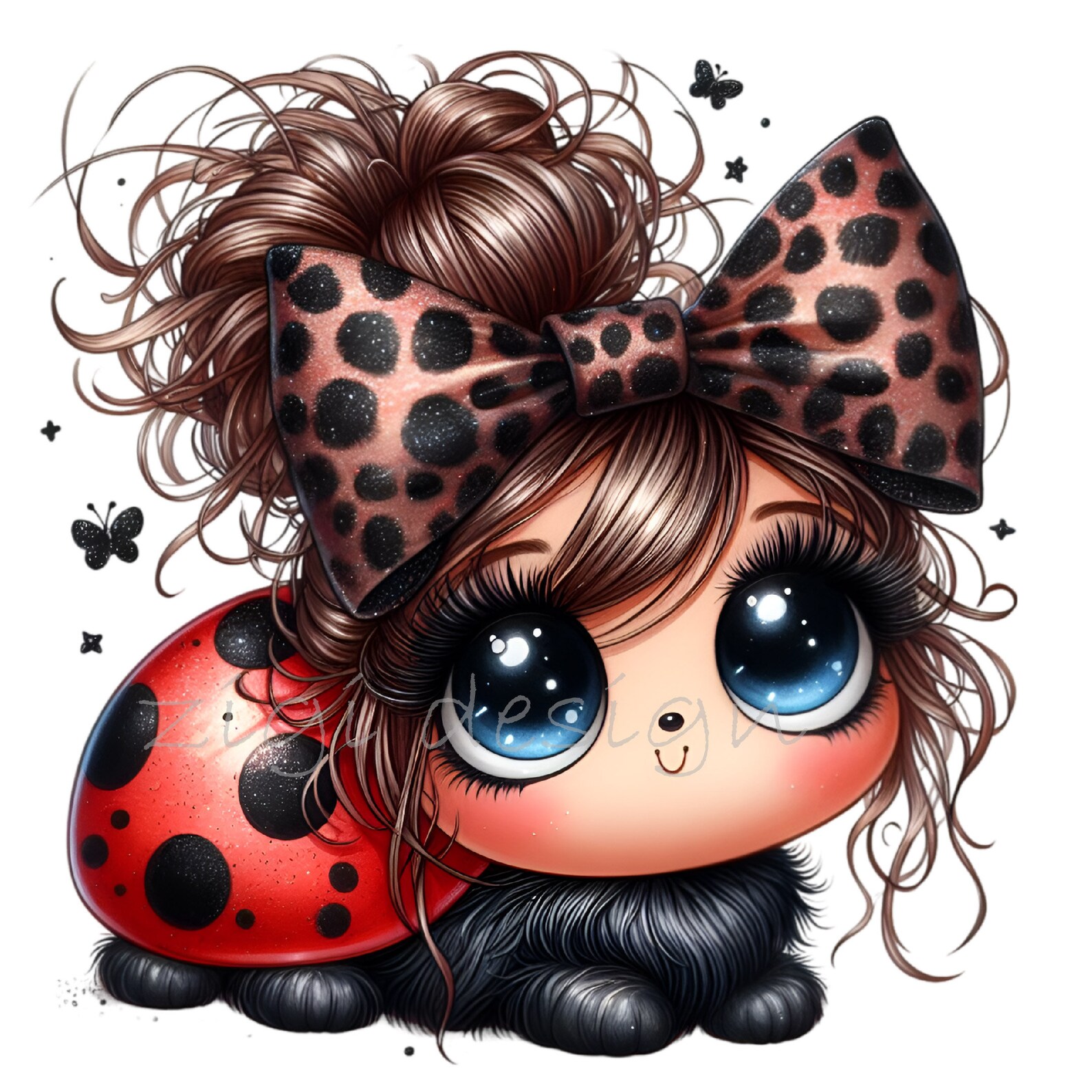 Ladybug Clip Art, Leopard Print Bow Clipart, 15 PNG Animal Print ...