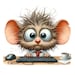 Mouse Office Computer Clipart, 12 PNG Funny Animal Lovers Gift Images ...