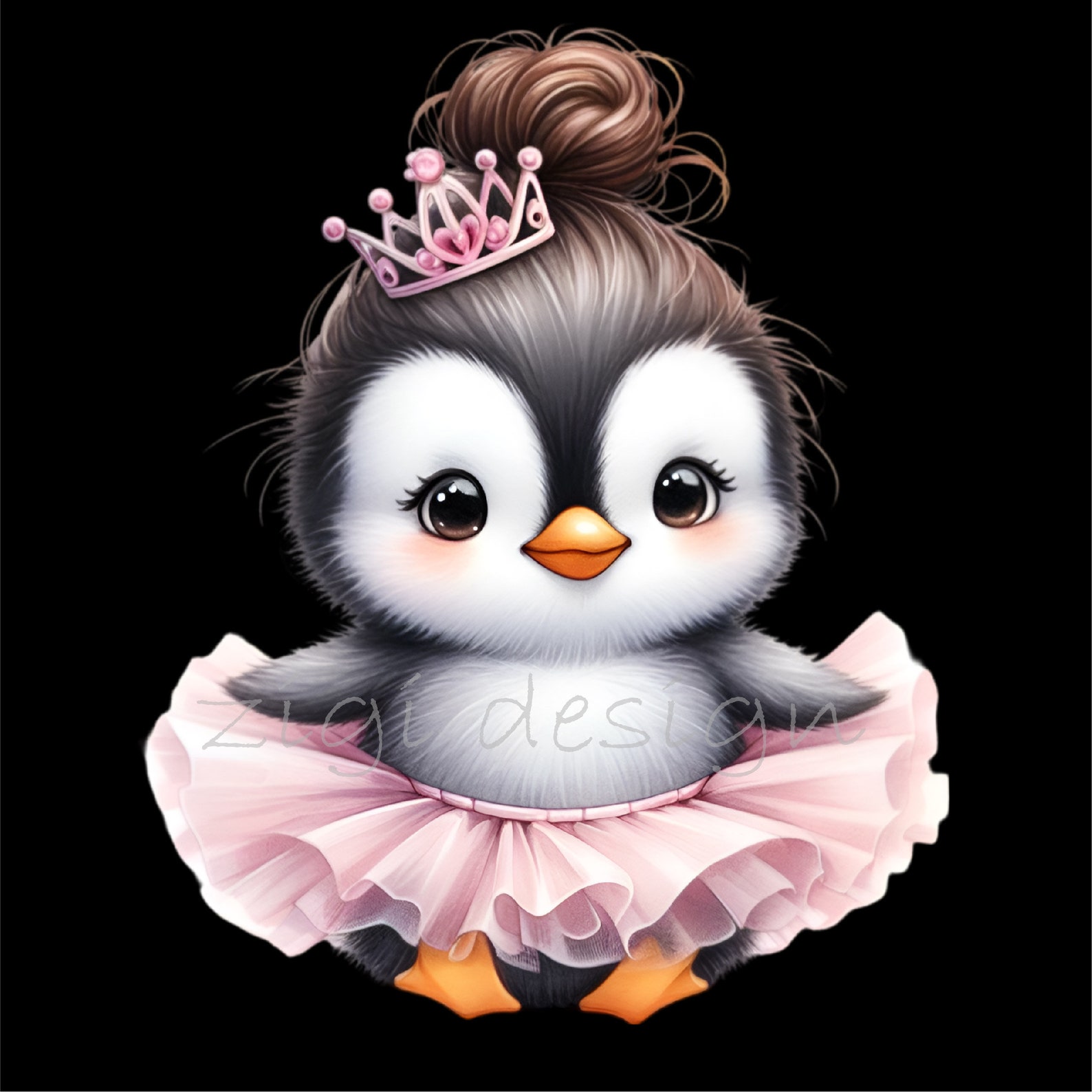 10 PNG Princess Penguin Clipart – Ballet Tutu Penguin Illustration for ...