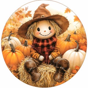 20 JPEG Cute Fall Scarecrow Clipart JPEG - Pumpkin Patch Kid With Hat ...