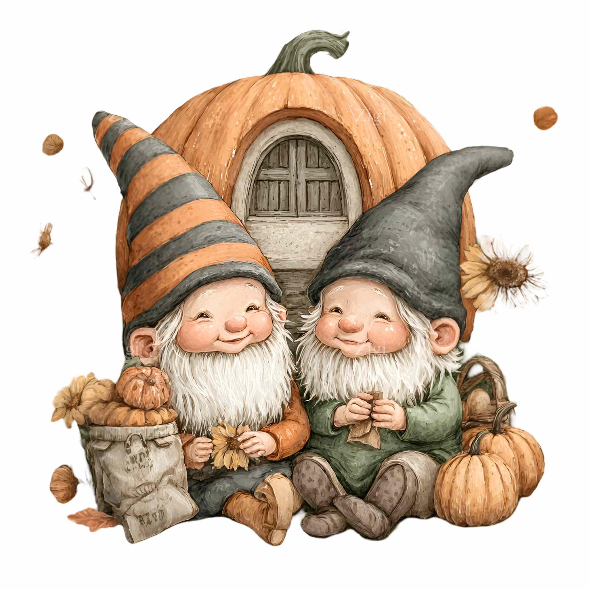 14 PNG Autumn Gnome Pumpkin House Sunflower Fall Clipart - Etsy