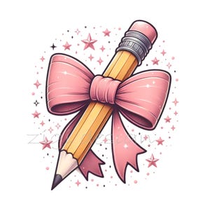 12 Cute Pencil With Pink Bow PNG Clipart, Artistic School Supply ...