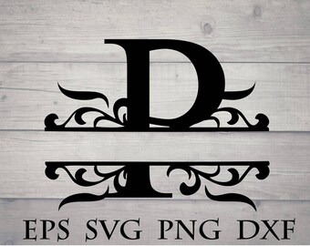 P Split Monogram Svg - Etsy