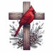15 PNG Cardinal Cross Clipart – Red Birds on Wooden Cross PNG for ...