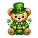 12 Irish Bear Clipart PNG, St. Patrick's Day Bear With Shamrocks and ...