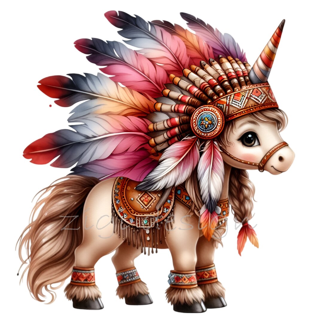 10 Cute Unicorn PNG Clipart | Fantasy Pony With Colorful Feather ...
