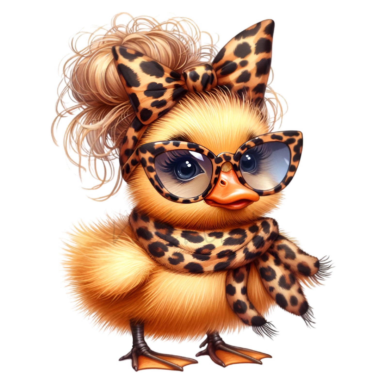 Duckling Clip Art, Animal Print Bow Clipart, 10 PNG Duck Clipart ...
