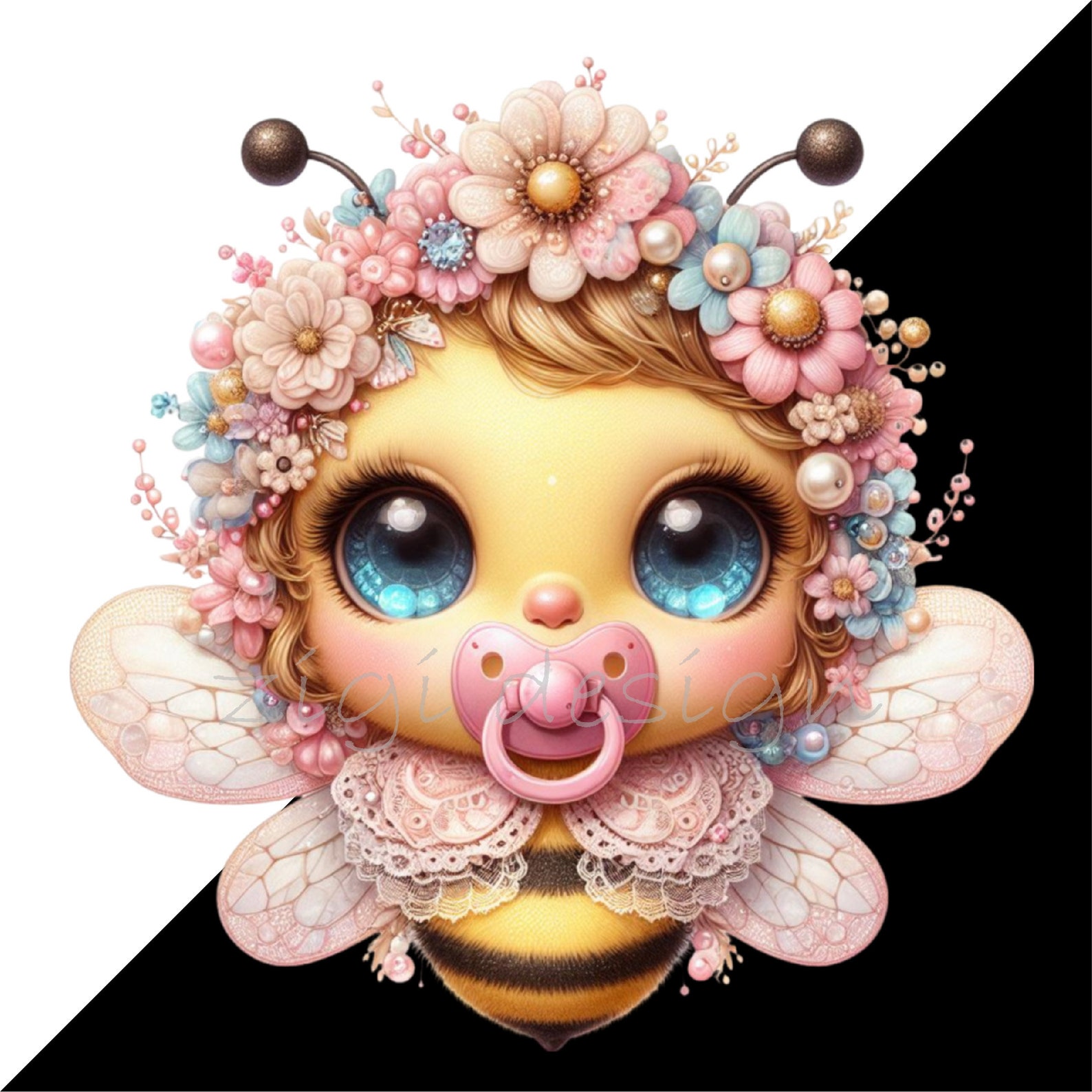10 PNG Baby Bee PNG – Cute Baby Clipart With Wings and Flowers ...