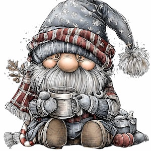 10 PNG Snowflake Mug Clipart – Winter Gnome PNG – Cute Holiday Art for ...