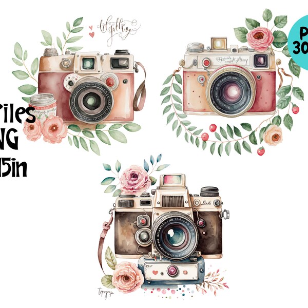 Retro Camera Clipart - Etsy