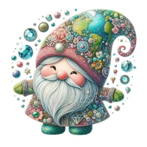 Earth Day Clipart, Gnome Clip Art, 15 PNG Watercolor Globe Planet ...