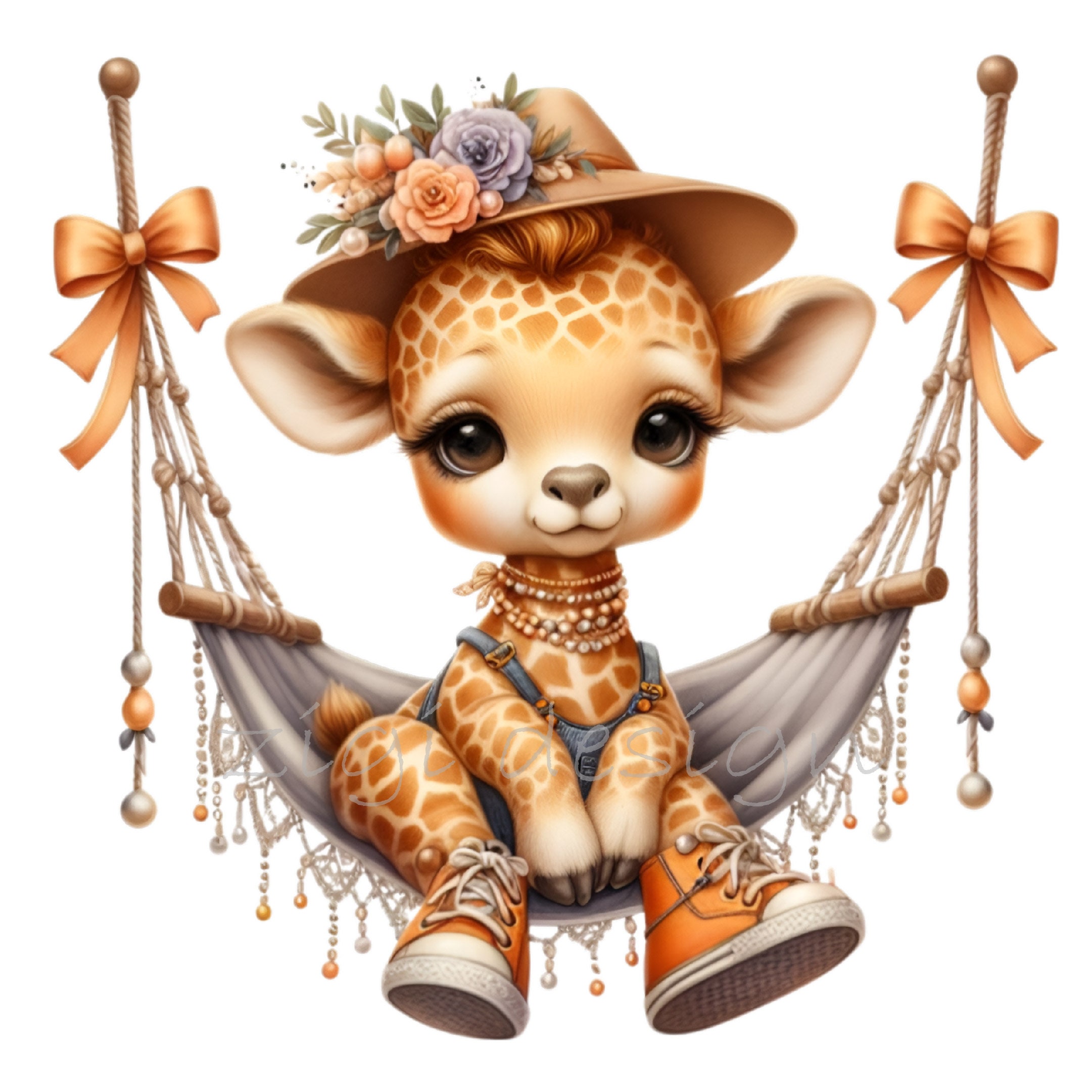 15 PNG Baby Giraffe Clipart – Cute Animal PNG – Floral Giraffe ...