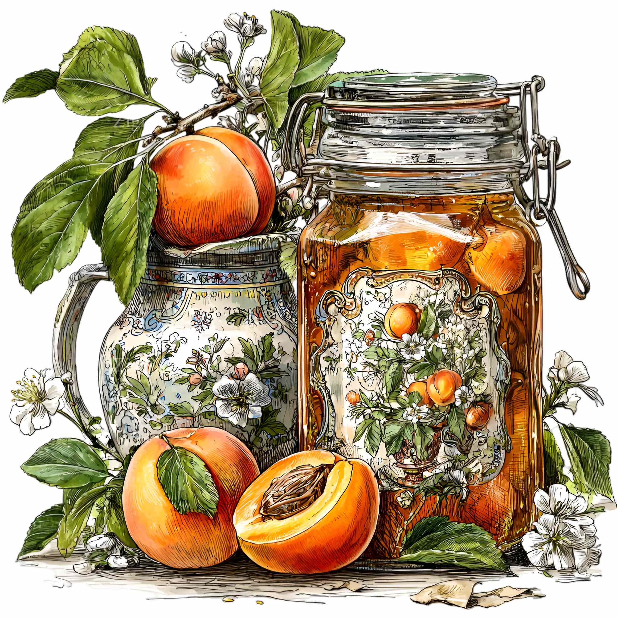 10 PNG Apricot Jam Clipart – Fruit Jar PNG – Digital Download for ...